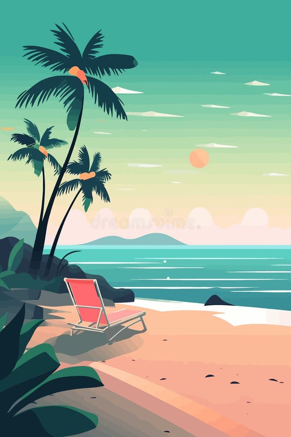 Background Template for Beach Themed Poster Design. Stock Vector ...