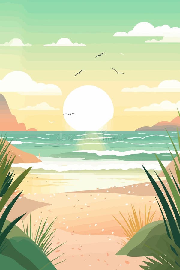 Background Template for Beach Themed Poster Design. Stock Vector ...