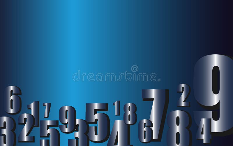 Blue 3d Numbers with Bubbles, White Background, 3d Rendering, Five ...