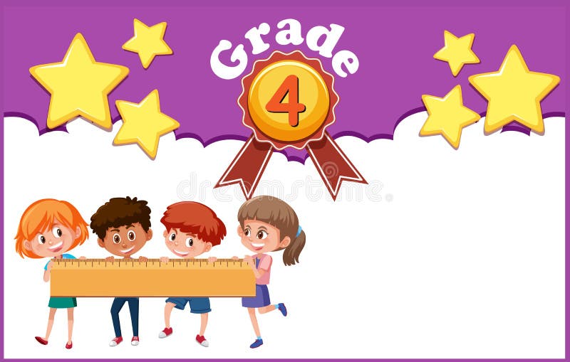 Background Template Design for Children Grade Four Stock Vector ...