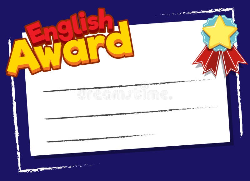 Background Template Design for English Award Stock Vector ...