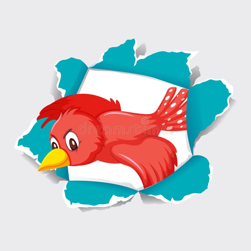 Background Template Design with Red Bird Flying Stock Vector ...