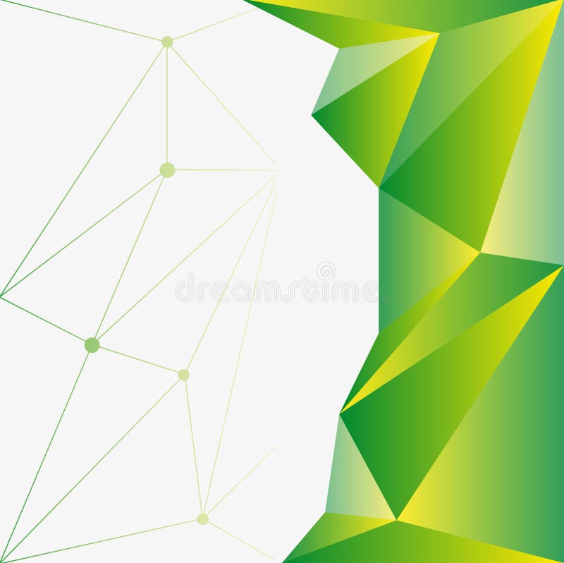 Background Template with Green and Yellow Triangles Stock Vector ...