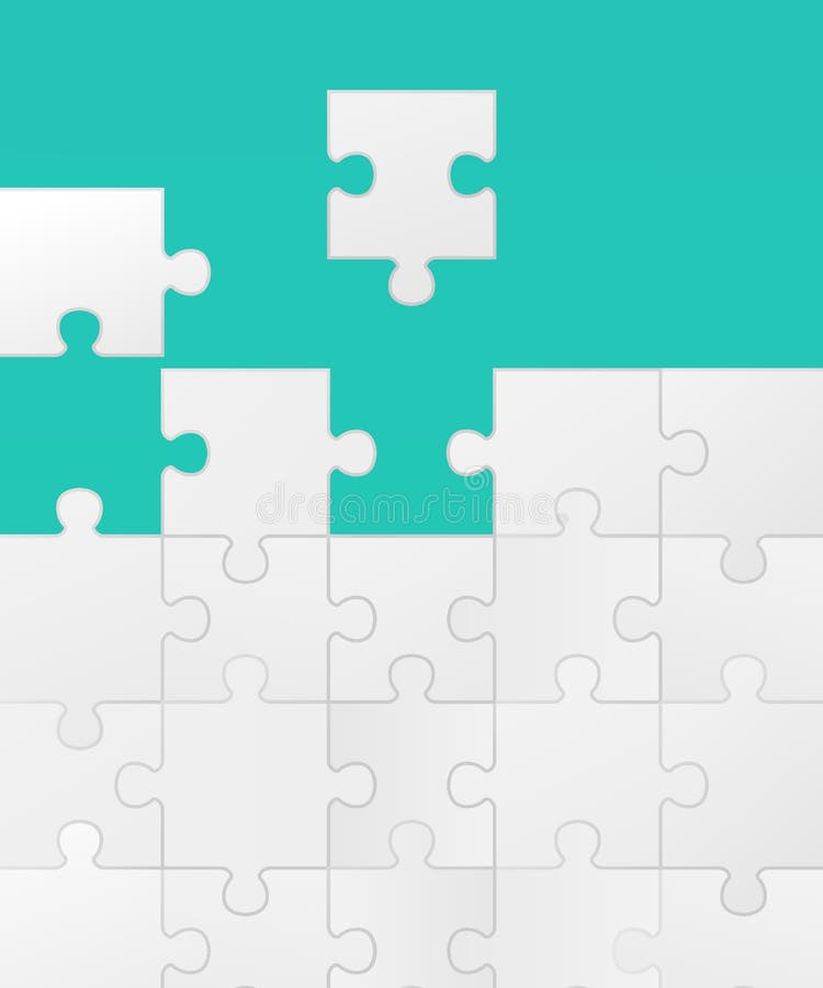 Background Template with Puzzle in Blue Color, Realistic Vector ...