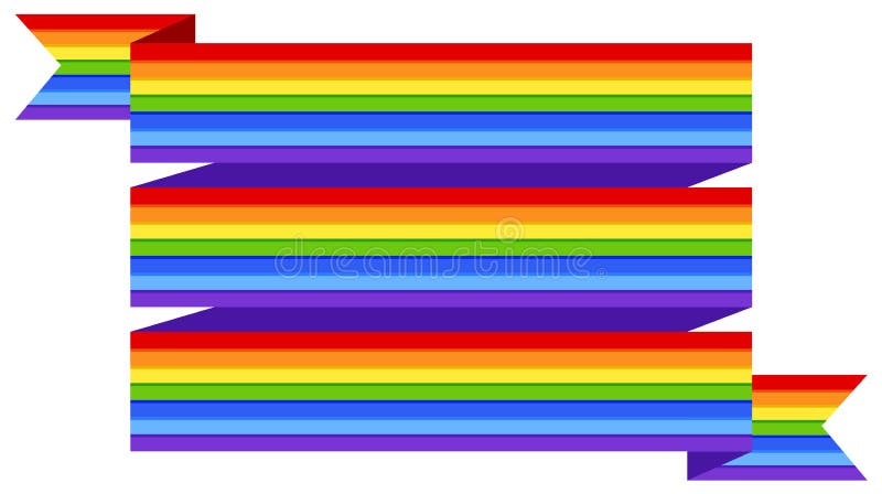 Background Template with Rainbow Ribbon Stock Vector - Illustration of ...