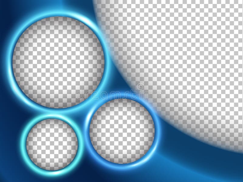 Background Template with Round Frames in Blue Stock Vector ...