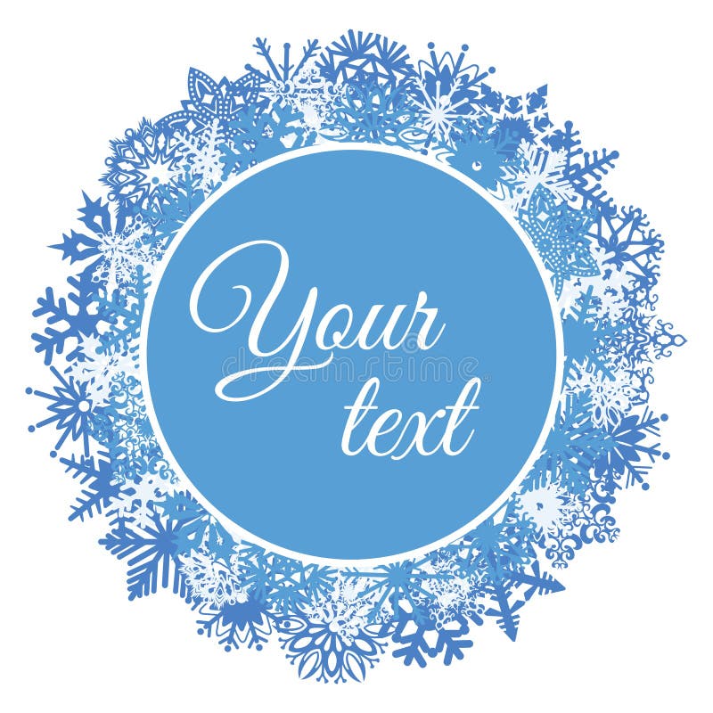 Background Template of Snowflakes and Space for Your Text. Vector ...