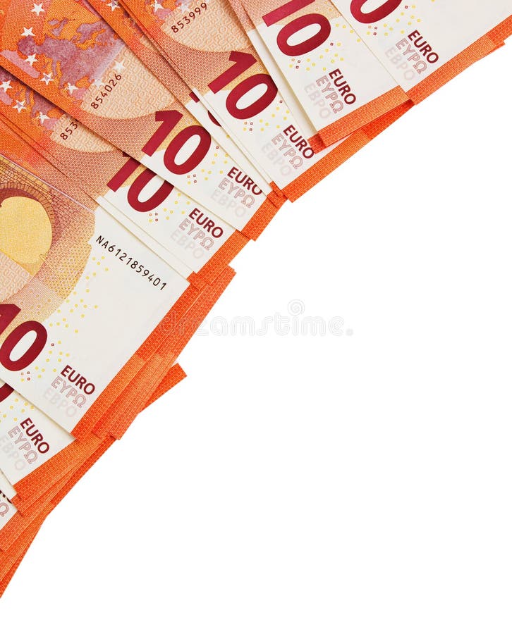 Background of Ten Euros Notes Laid in the Corner Stock Photo - Image of ...