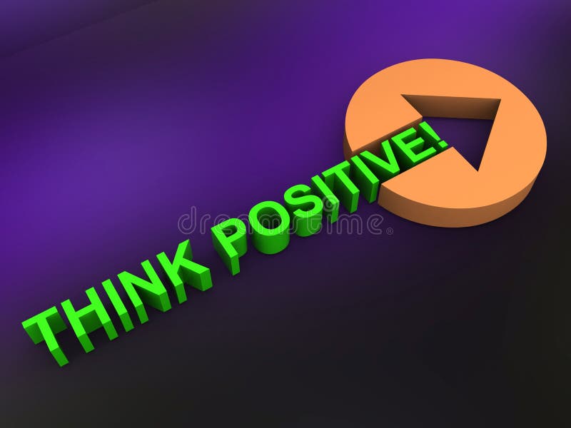 Think positive yellow sign stock image. Image of shaped - 49208303