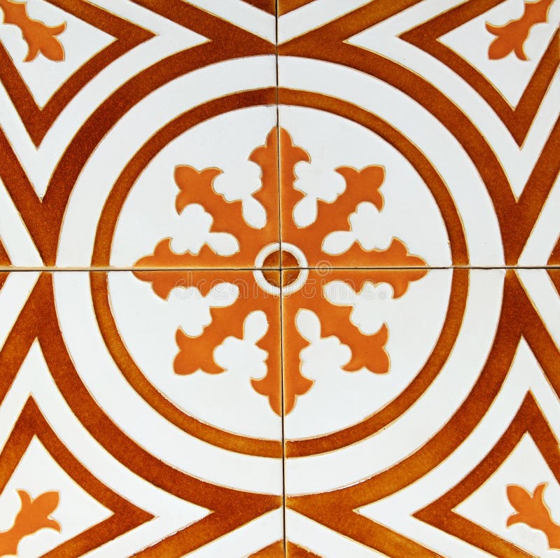 Background and Texture with Ancient Tile Pattern Stock Illustration ...