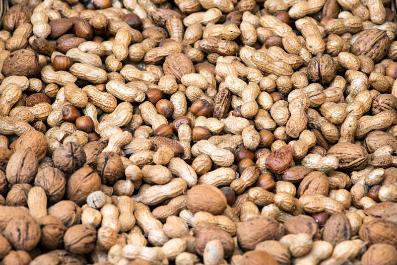 Background Texture of Assorted Nuts Stock Image - Image of nuts, snack ...