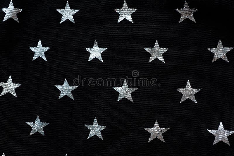 Background and Texture Black Mesh Fabric with Silver Stars Stock Image ...