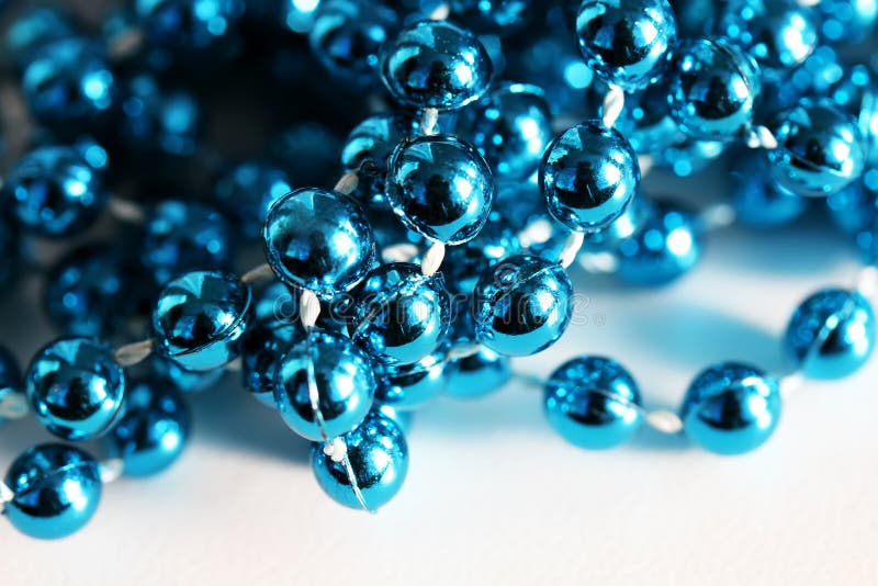 Background and Texture. Blue Beads on White Background Stock Image ...