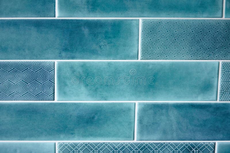 Background and Texture Blue Rectangular Tiles Stock Image - Image of ...