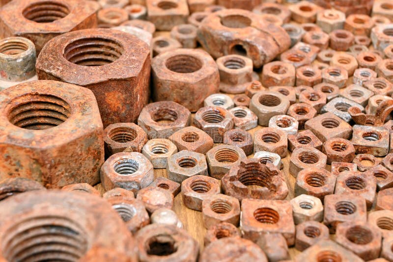 Steel Hex Nut Rusty Ocher Mechanical Stock Photo - Image of brown ...