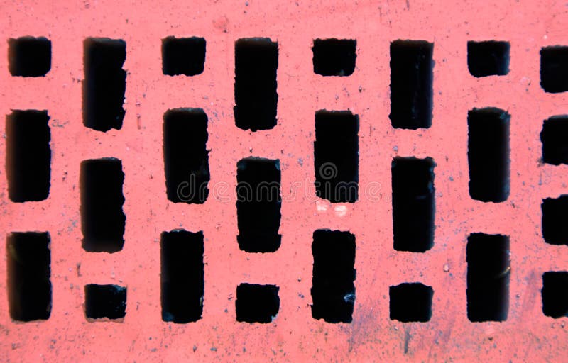 Background, Texture. Red Rough Brick with Holes. Stock Image - Image of ...