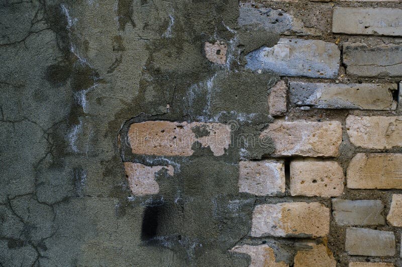 Background and Texture Brick Wall and Concrete Plaster Stock Image ...