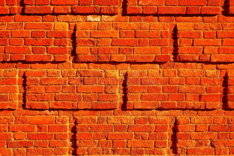 Background and Texture of a Brick Wall of Red Color Stock Photo - Image ...