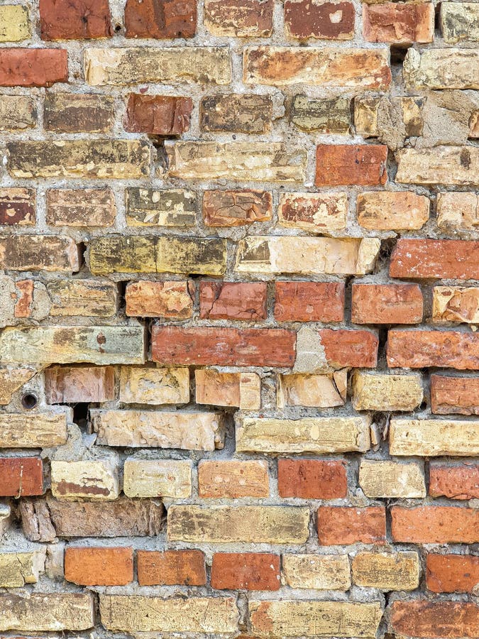 Background Texture Broken Brick Wall of an Old House Stock Photo ...