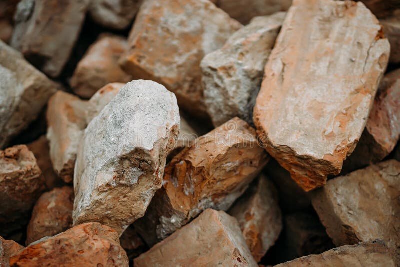 Background Texture Broken Building Materials - Red Bricks - Lie on the ...