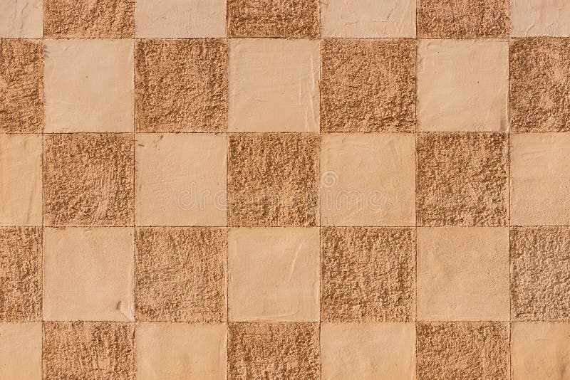 Brown Checkered Pattern of Plaster Wall Stock Image - Image of abstract ...