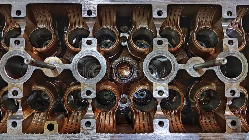 Background and Texture of Car Cylinder Head, Shoot by High Angle Stock ...