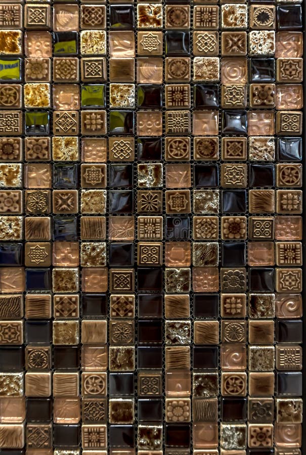 Background, Texture Ceramic Tile Mosaic, Color Brown Stock Photo ...