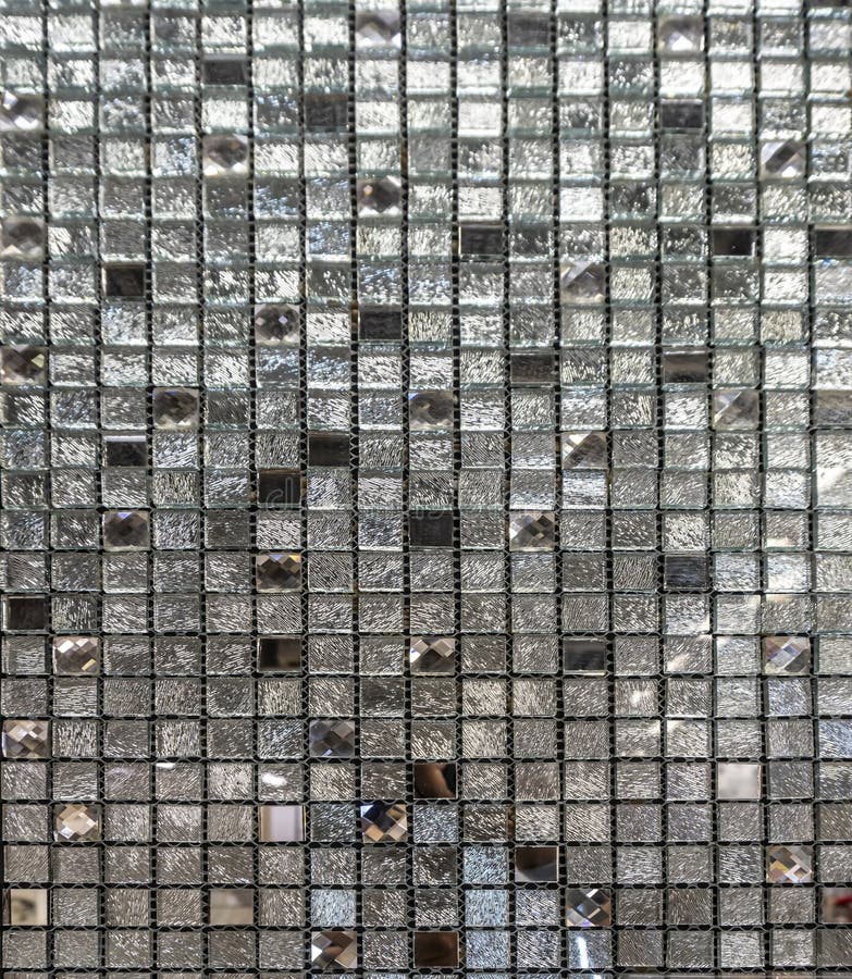 Background, Texture Ceramic Tile Mosaic, Color Silver Stock Photo ...