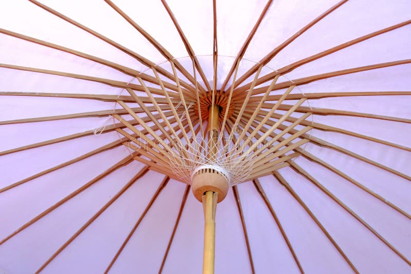 Close Up Inside Light Purple Oriental Style of a Paper Umbrella Stock ...