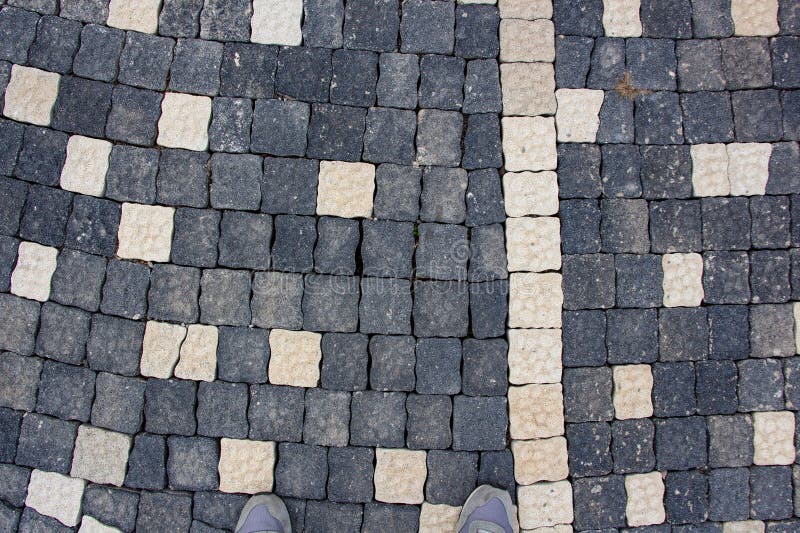 Background Texture of Cobblestone Pavement. Paving Slabs in the Form of ...