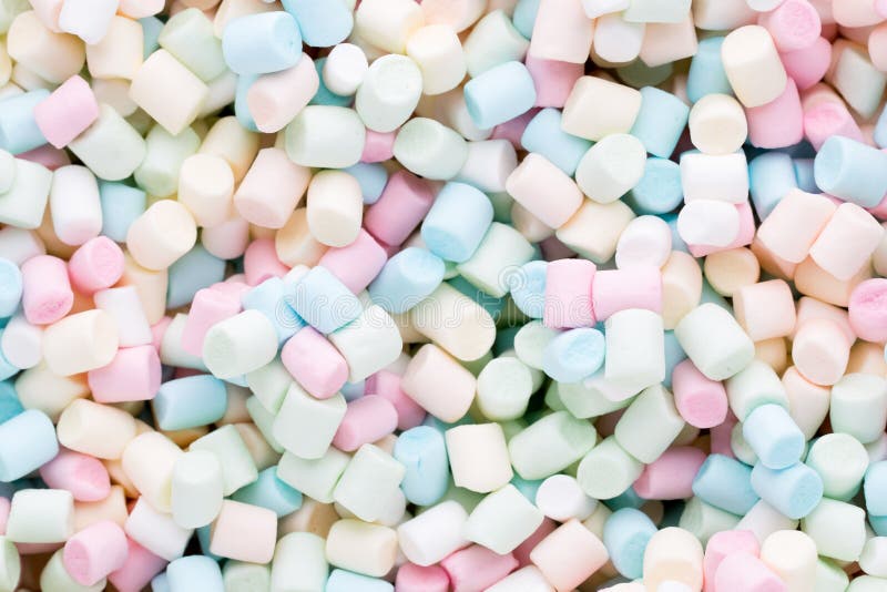 Background or Texture of Colorful Mini Marshmallows. Stock Photo ...