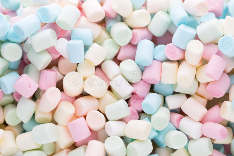 Background or Texture of Colorful Mini Marshmallows. Stock Image ...