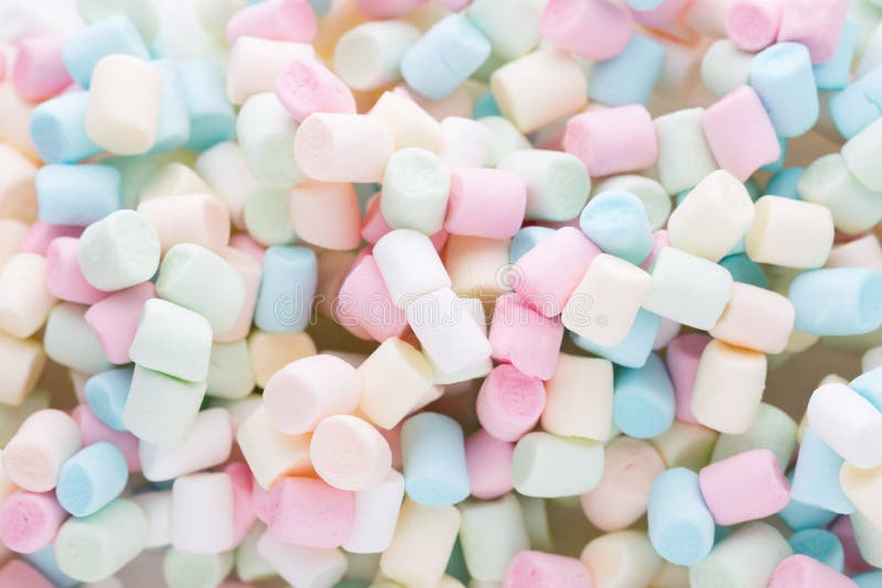Background or Texture of Colorful Mini Marshmallows. Stock Photo ...