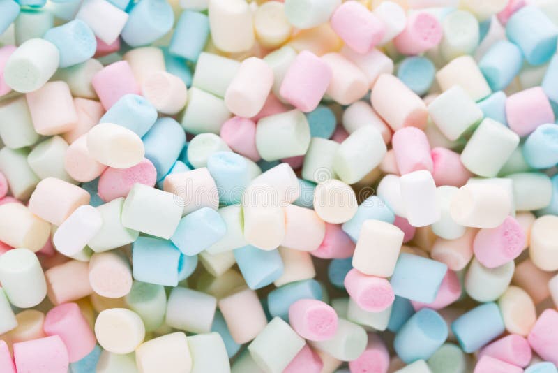 Background or Texture of Colorful Mini Marshmallows. Stock Image ...