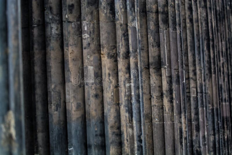 Background or Texture from a Concrete Dark Column with Strips and ...