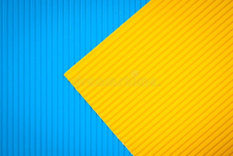 Background Texture of Corrugated Blue and Yellow Cardboard. Stock Photo ...