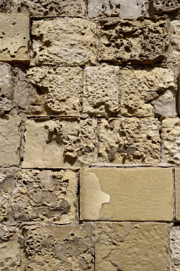 Background Texture of Cream Coloured Stone Wall and Cement Pointing ...