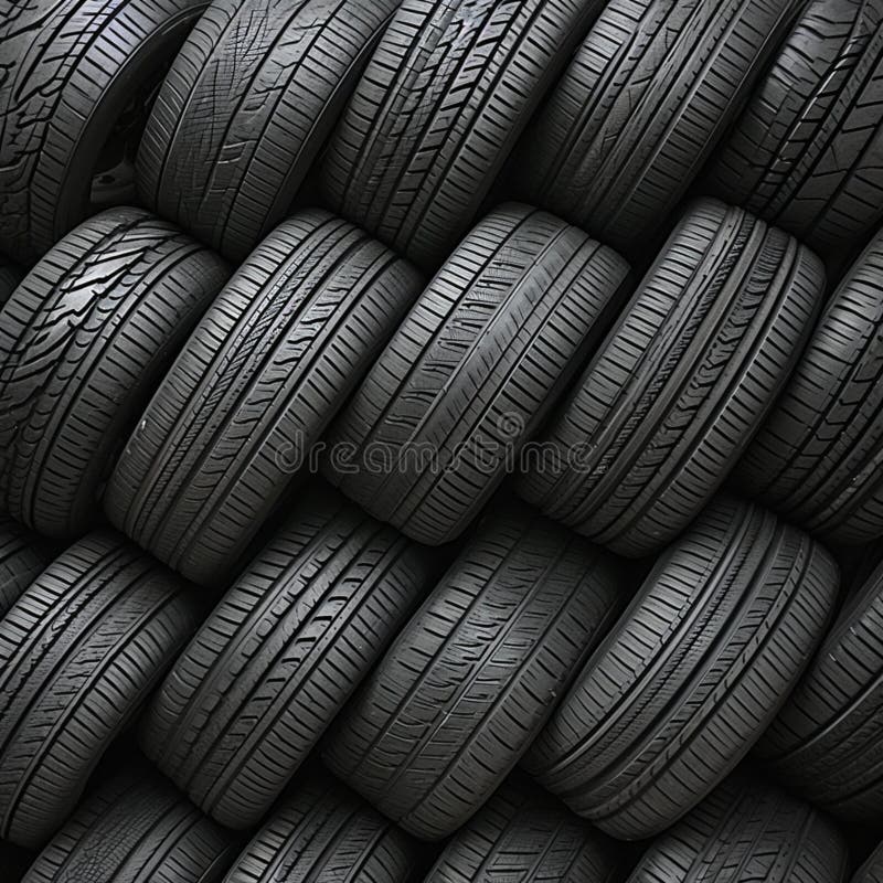 Background Texture Created by Stacked Black Rubber Car Tires Stock ...