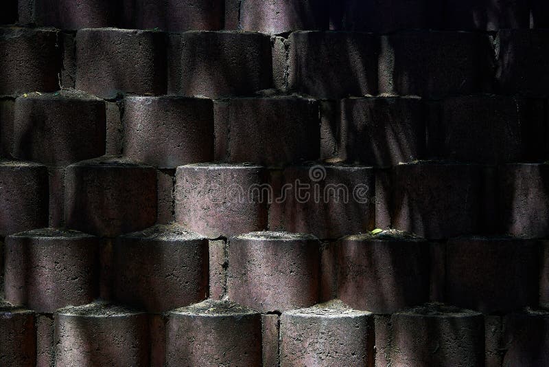 Background Texture of Dark Red Bricks with the Piece of Light on Them ...