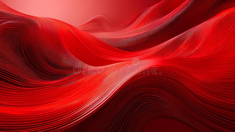 Background Texture: Digital Waves. Abstract Red Background with Dynamic ...