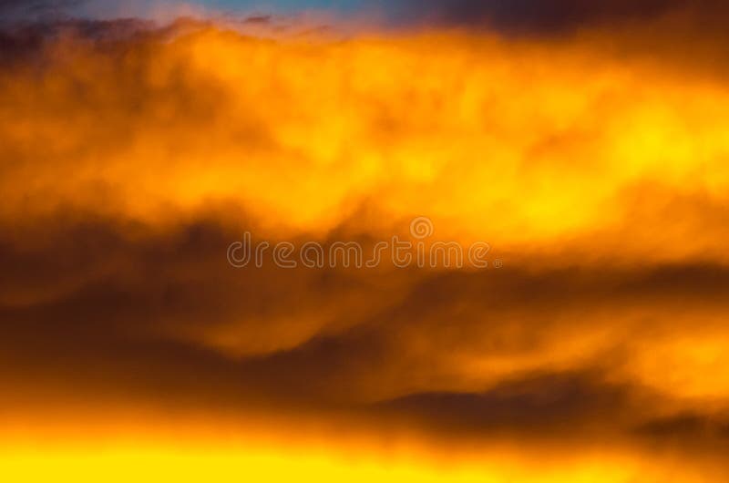Background Texture of Dramatic Sunset Sky with Orange Clouds after ...