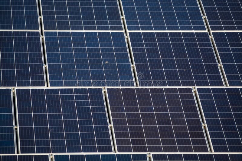 Background or Texture of Electro Plates, Solar Panels Installed on the ...