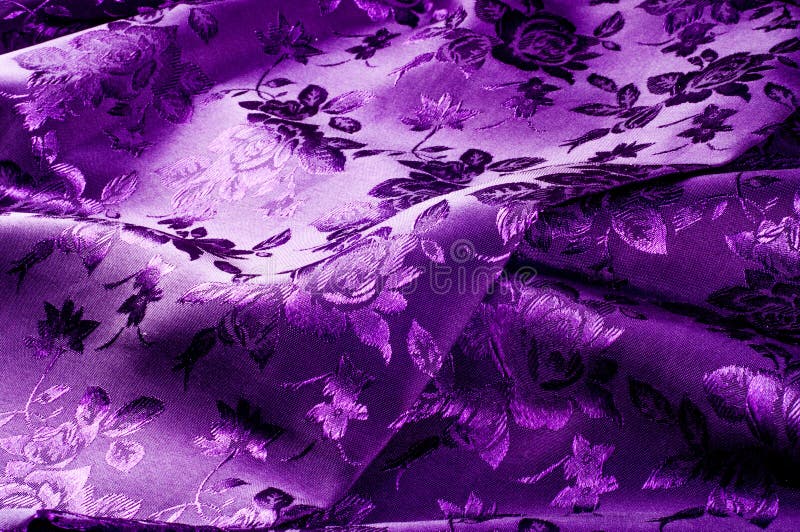 Background Texture Fabric Silk Dark Lilac with a Pattern with Th Stock ...