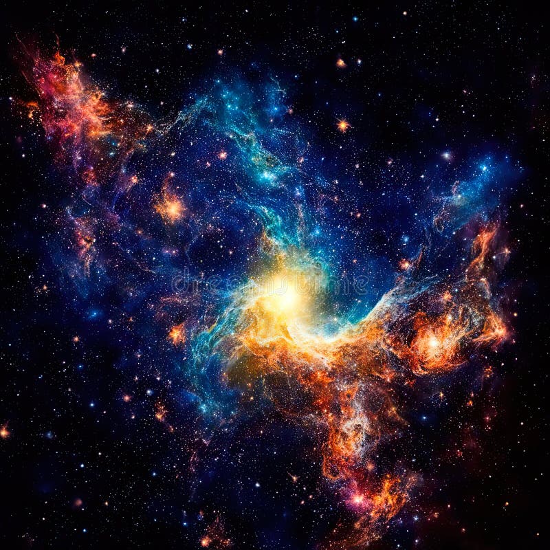 Background Texture with Galaxy View. Bright Vivid Colors on a Dark ...