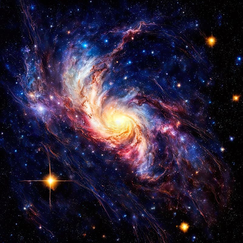 Background Texture with Galaxy View. Bright Vivid Colors on a Dark ...