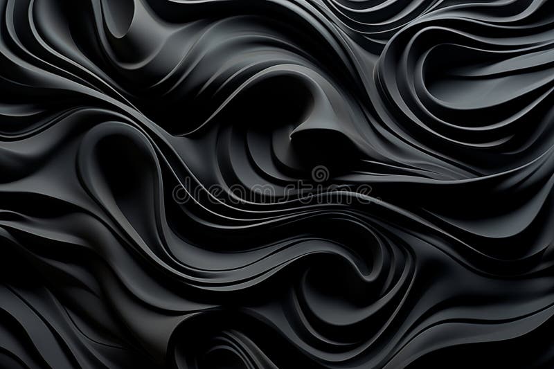 Background and Texture of Geometric Wave Lines in Deep Black. Graphic ...