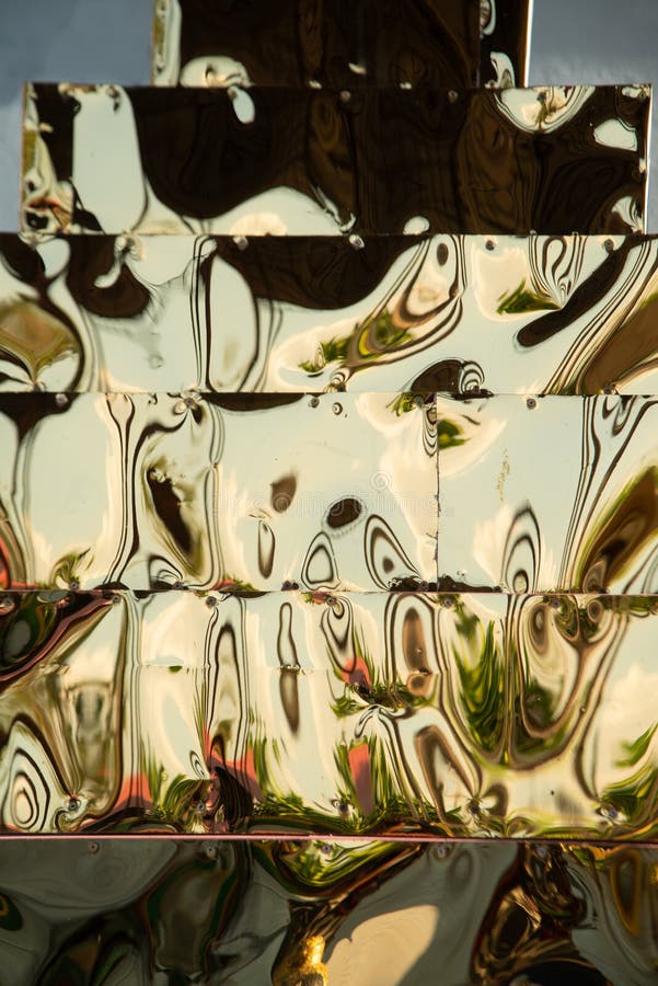 Metallic Gold Color, Shiny Reflective Textured Background. Stock Image ...