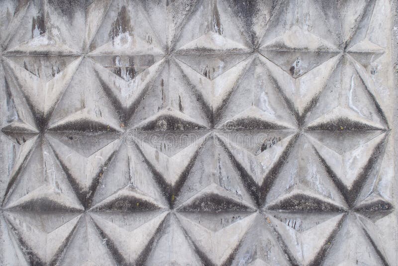 Background Texture of Gray Concrete Fence with Triangular Pattern Stock ...