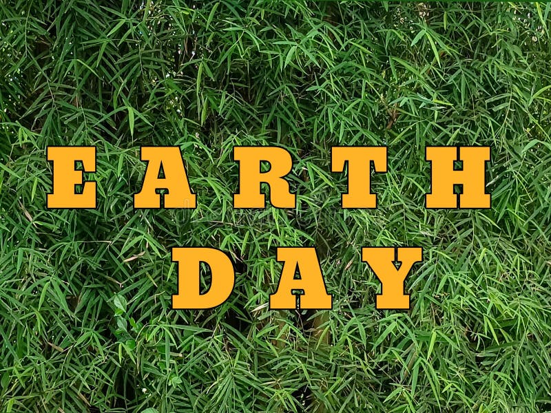 Background Texture of Green Leaf with Earth Day Text Stock Image ...