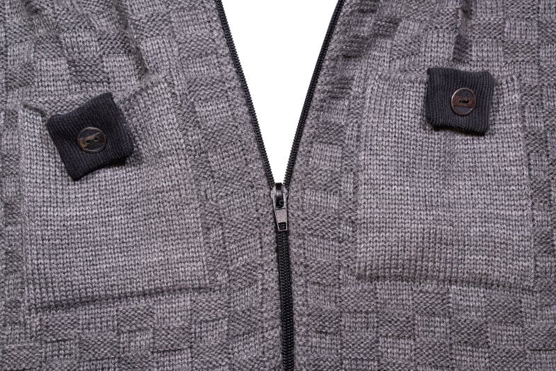 Background Texture Grey Jacket with Zipper Close-up Stock Image - Image ...